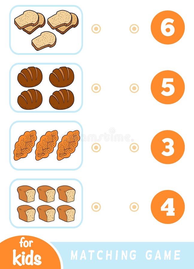 Matching Education Game. Count How Many Items and Choose the Correct ...