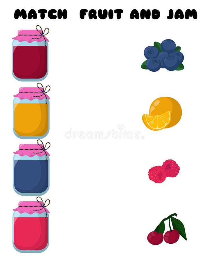 Matching Fruits and Jam, Educational Development Game for Kids Activity ...