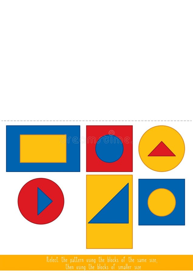 Matching Game with Dienes Blocks Stock Vector - Illustration of logical ...