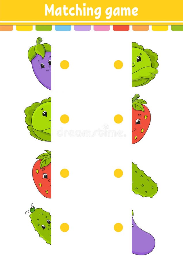 Matching Game. Draw a Line. Education Developing Worksheet. Activity ...