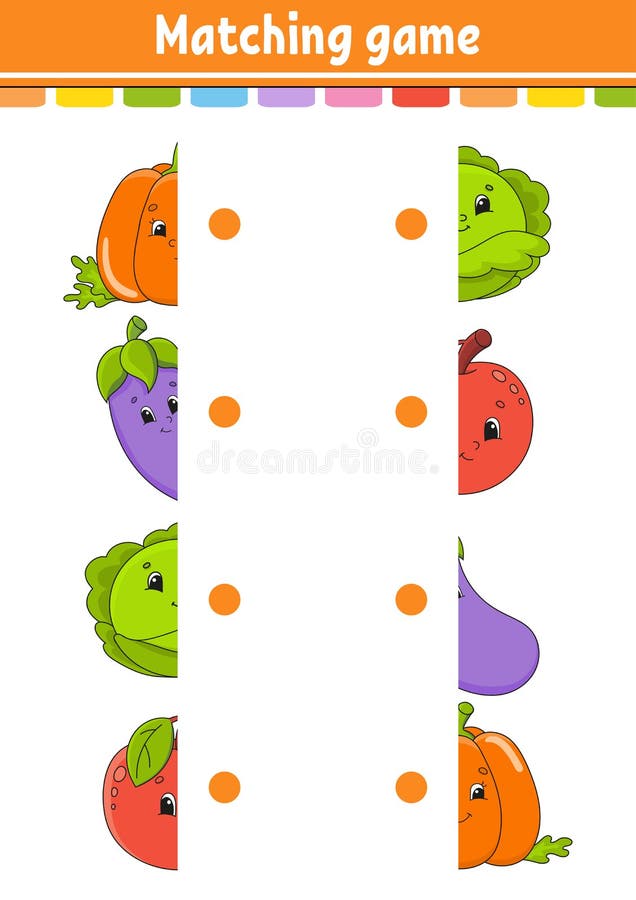 Matching Game. Draw a Line. Education Developing Worksheet. Activity ...