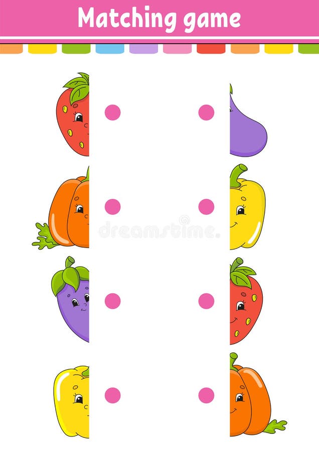 Matching Game. Draw a Line. Education Developing Worksheet. Activity ...