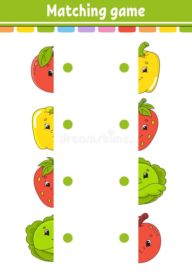 Matching Game. Draw a Line. Education Developing Worksheet. Activity ...