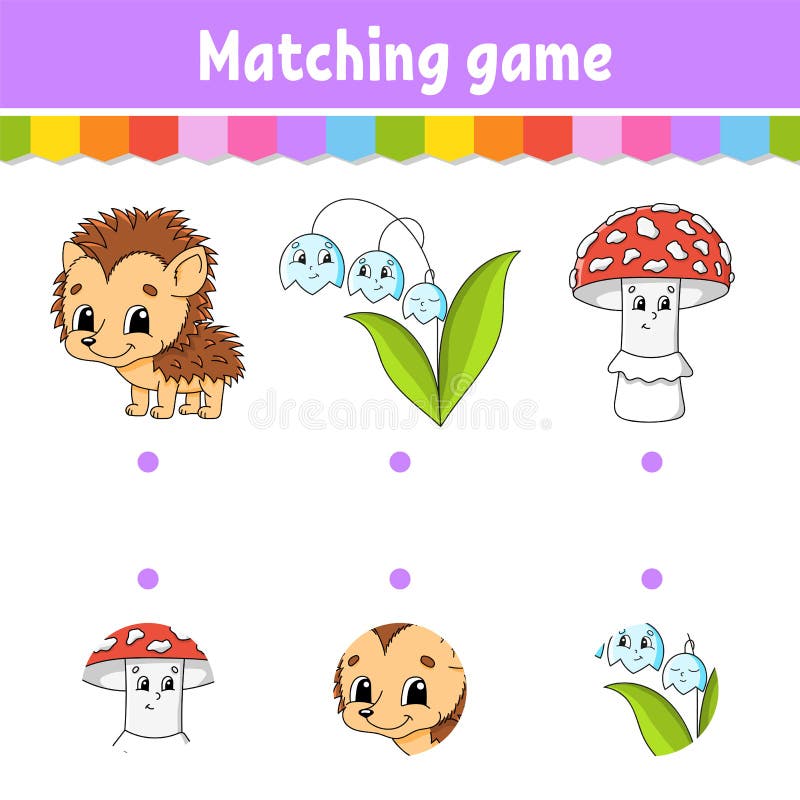 Matching Game. Draw a Line. Education Developing Worksheet. Activity ...
