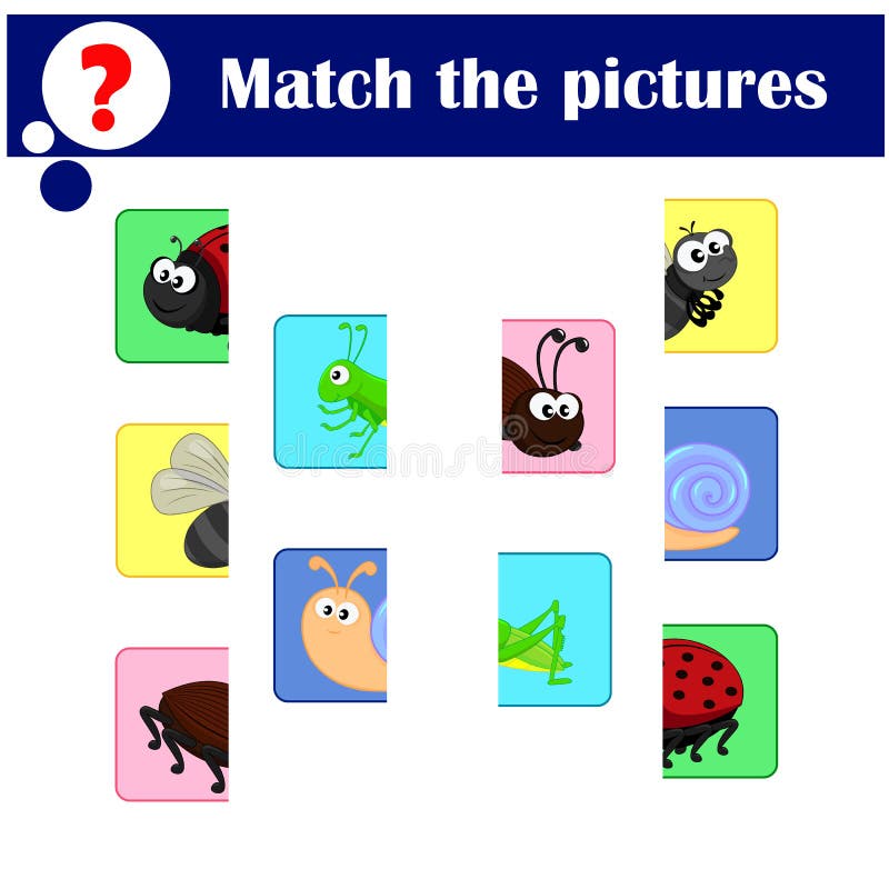 Matching Game. Draw a Line. Education Developing Worksheet. Activity ...