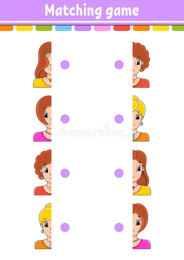 Matching Game for Kids. Find the Correct Answer. Draw a Line. Learning ...