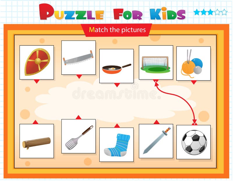 Matching Game, Education Game for Children. Puzzle for Kids. Match the ...