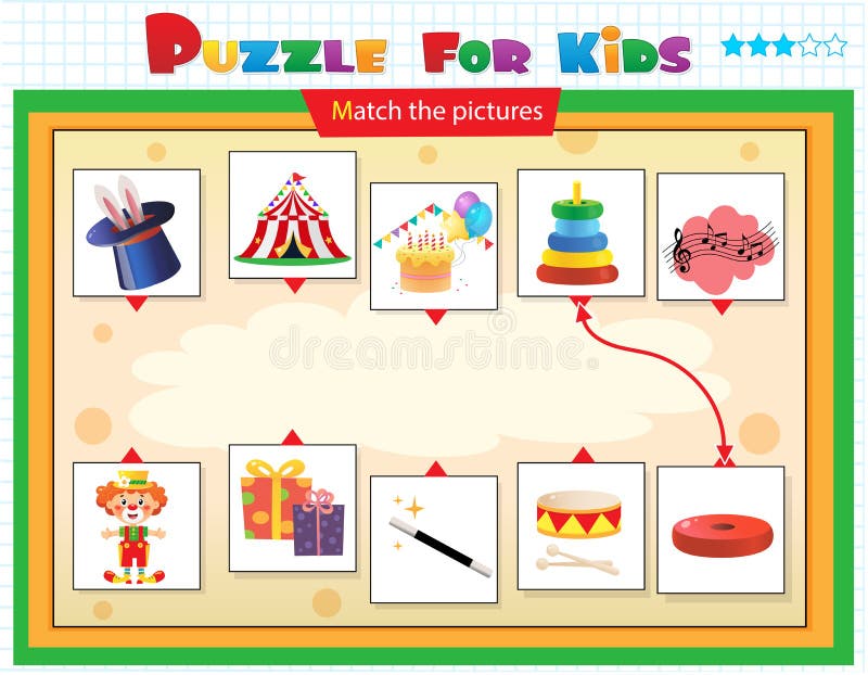 Matching Game, Education Game for Children. Puzzle for Kids Stock ...