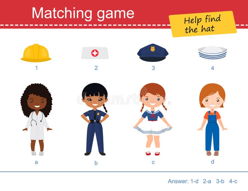 1448 Matching Game. Educational Puzzle for Children. Flat Cartoon Style ...