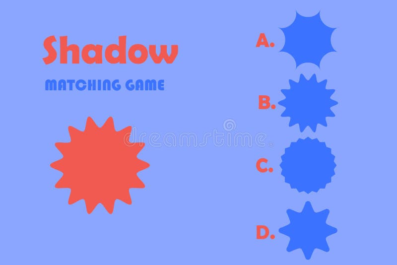 Matching Game. Geometric Figures Connection with Shadows. Educational ...