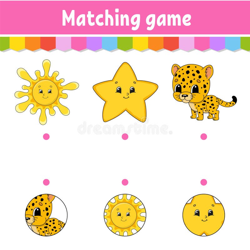 Matching Game for Kids. Find the Correct Answer. Draw a Line. Learning ...
