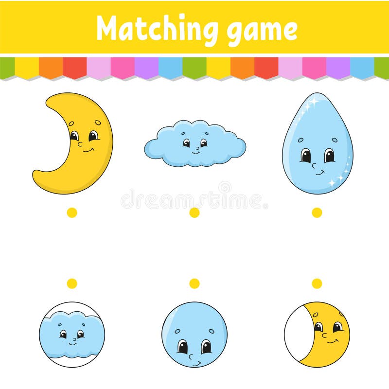 Matching Game for Kids. Find the Correct Answer. Draw a Line. Learning ...