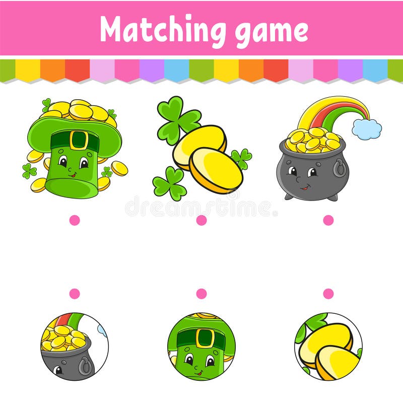 Matching Game for Kids. Education Developing Worksheet. Draw a Line ...