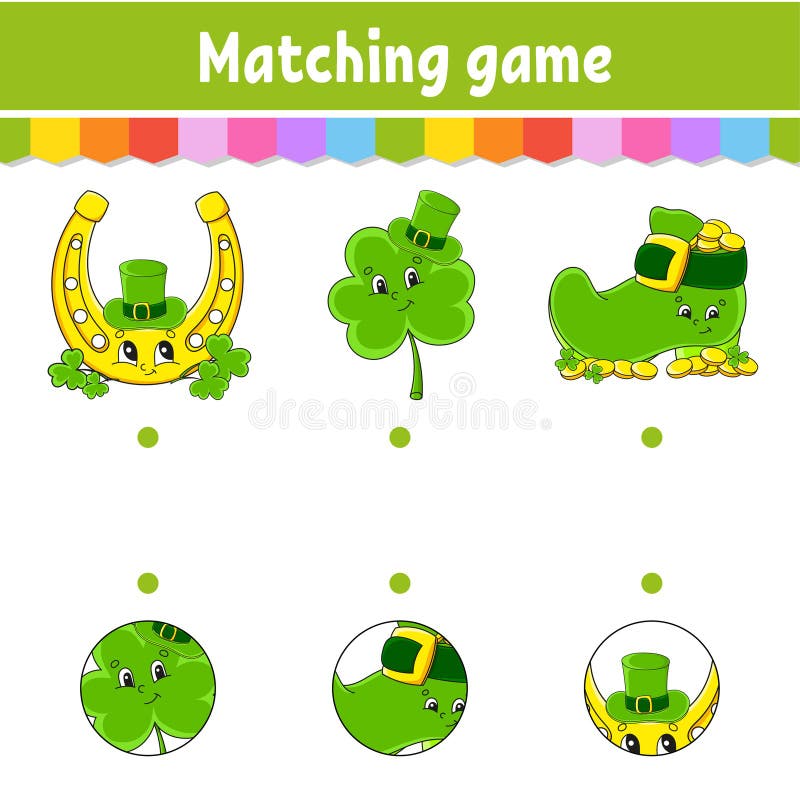 Matching Game for Kids. Education Developing Worksheet. Draw a Line ...