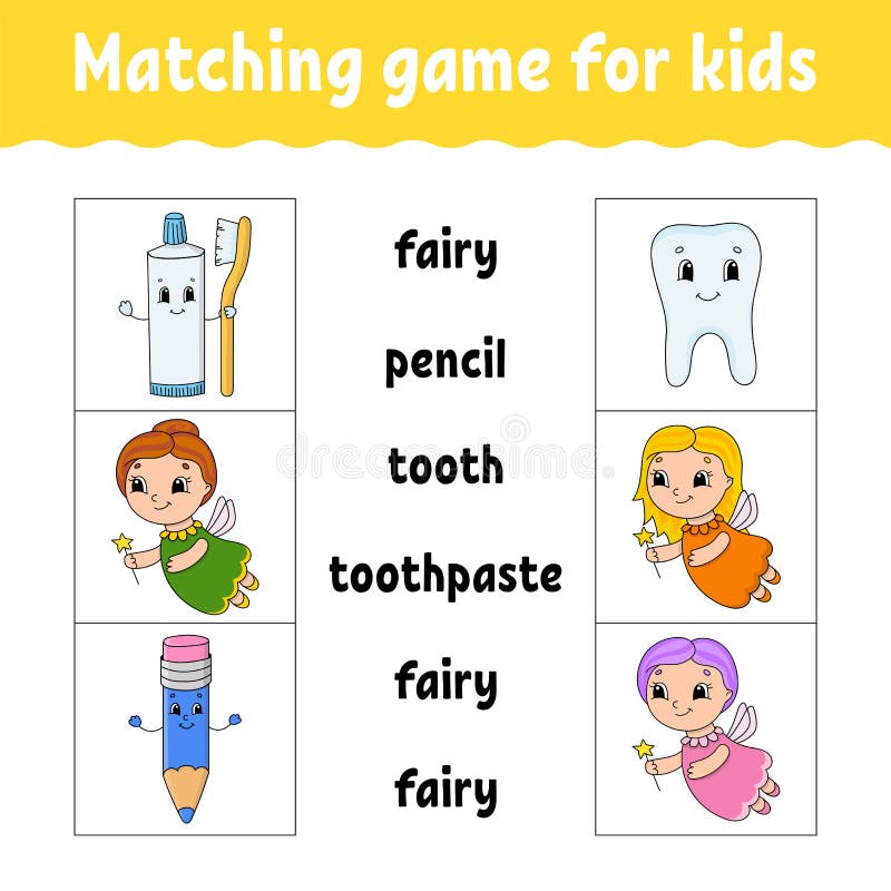 Matching Game for Kids. Find the Correct Answer. Draw a Line. Learning ...