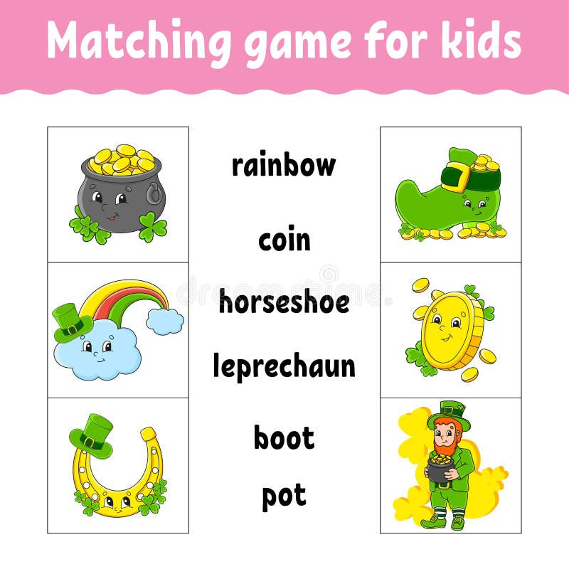 Matching Game for Kids. Find the Correct Answer. Draw a Line. Learning ...