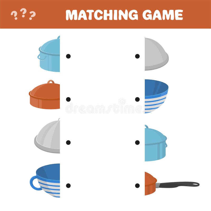 Matching Game for Kids. Find the Right Pair for Each Part, Educational ...