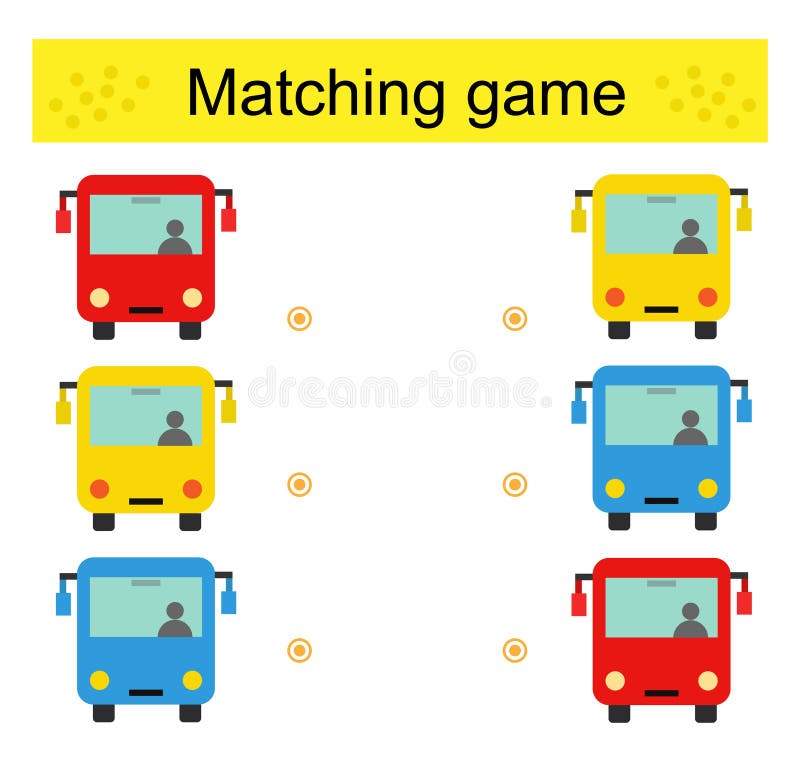 Matching Game. Task for the Development of Attention and Logic. Cartoon ...