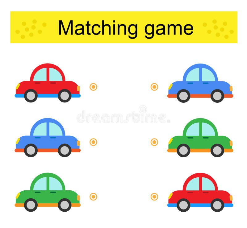 Matching Game. Task for the Development of Attention and Logic. Cartoon ...
