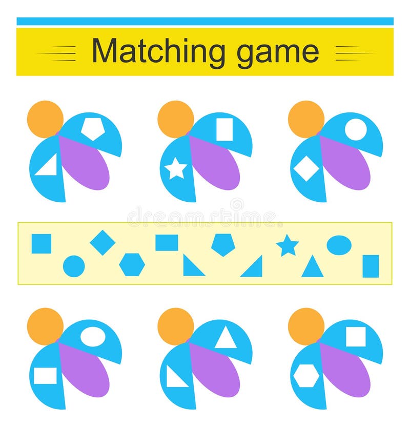Matching Game. Task for the Development of Attention and Logic. Vector ...