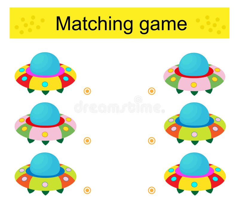 Matching Game. Task for the Development of Attention and Logic. Cartoon ...