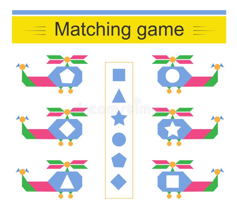 Matching Game. Task for the Development of Attention and Logic. Vector ...
