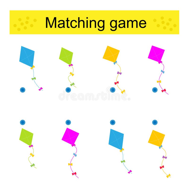 Matching Game. Task for the Development of Attention and Logic. Cartoon ...