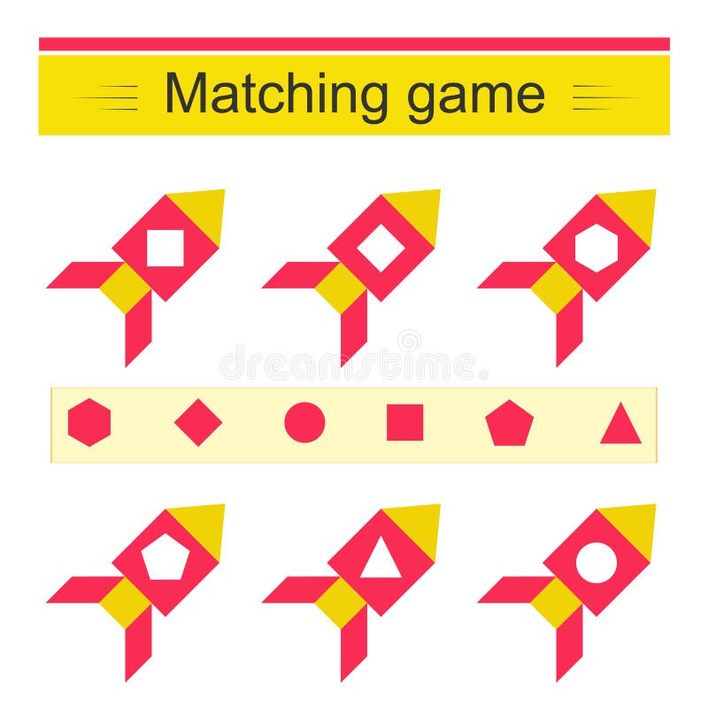 Matching Game. Task for the Development of Attention and Logic. Vector ...