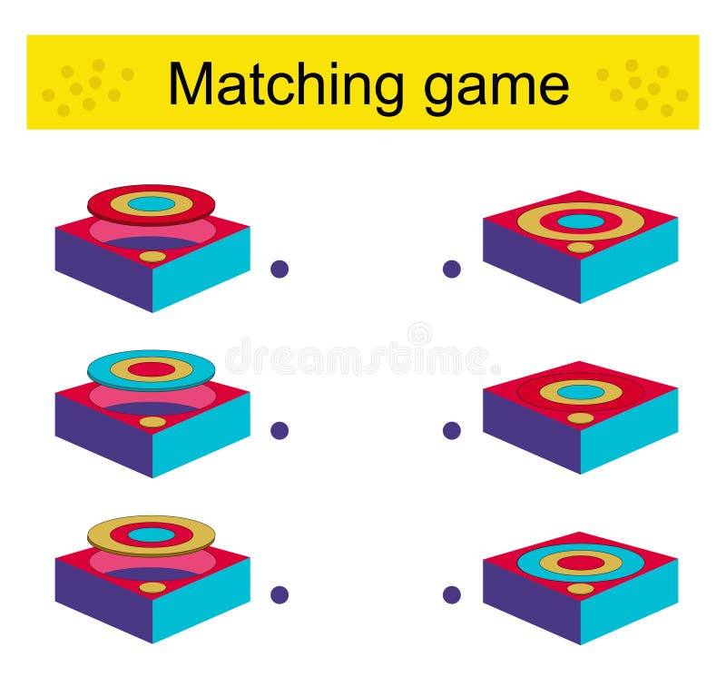 Matching Game. Task for the Development of Attention and Logic. Vector ...