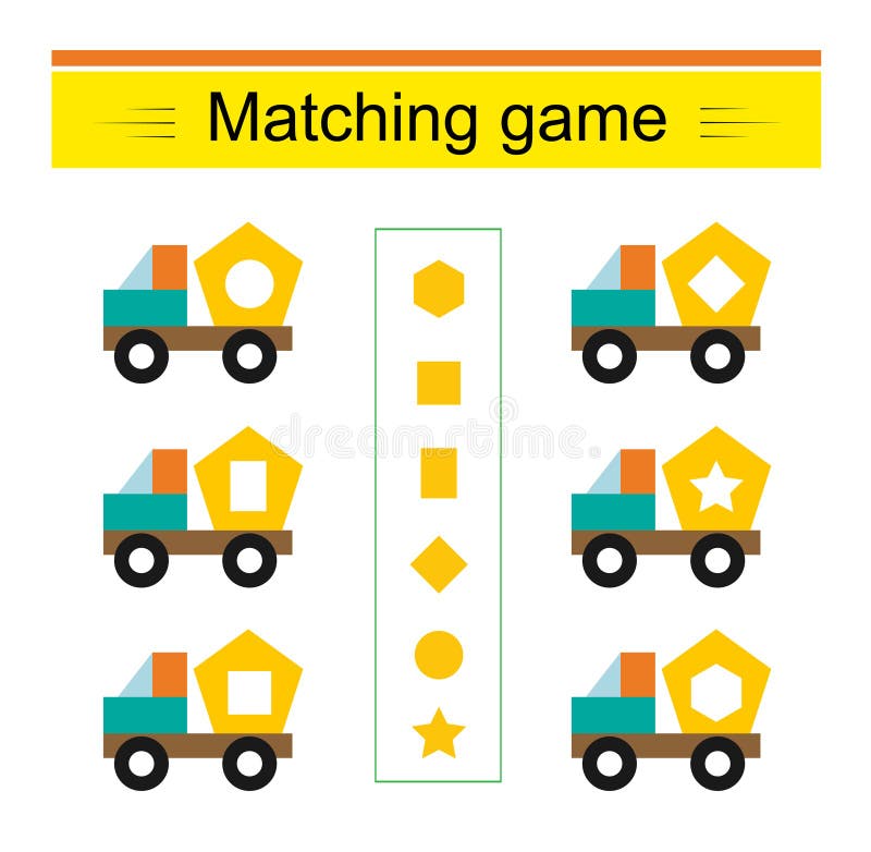 Matching Game. Task for the Development of Attention and Logic. Vector ...