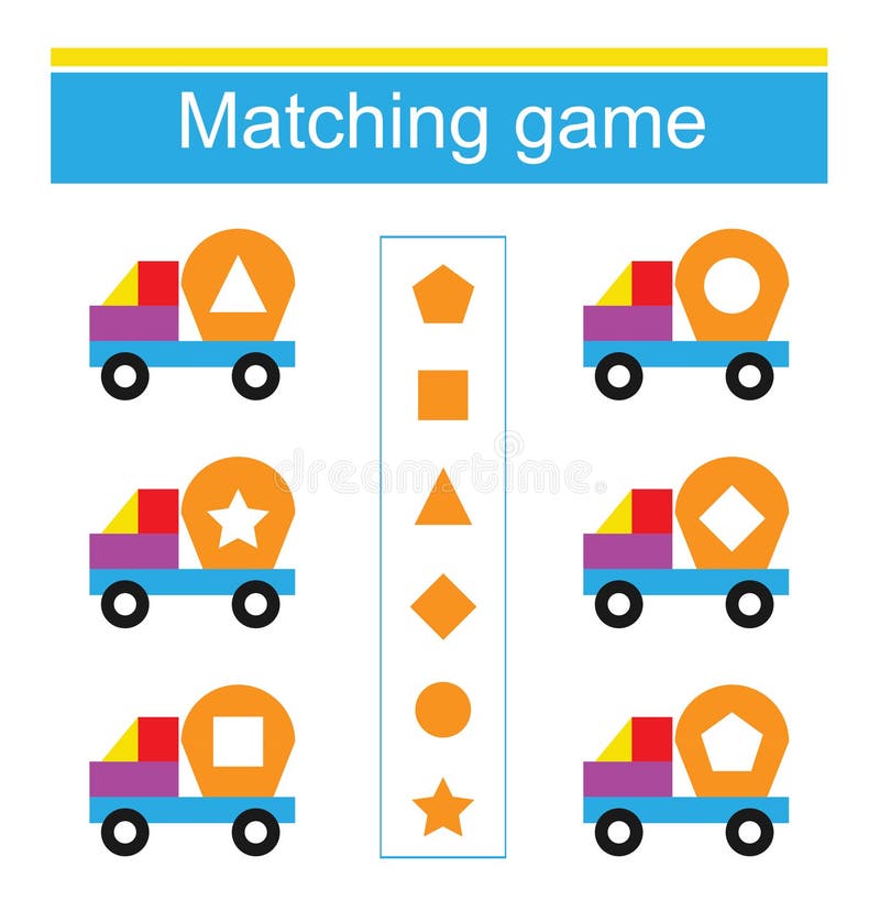 Matching Game. Task for the Development of Attention and Logic. Vector ...