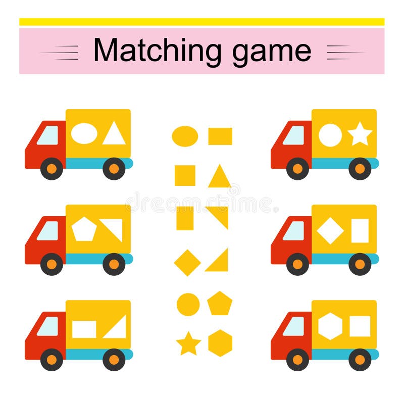 Matching Game. Task for the Development of Attention and Logic. Vector ...