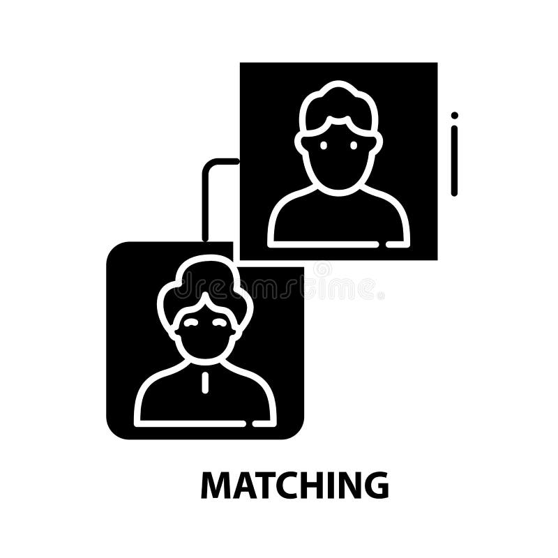 Matching Icon, Black Vector Sign with Editable Strokes, Concept ...