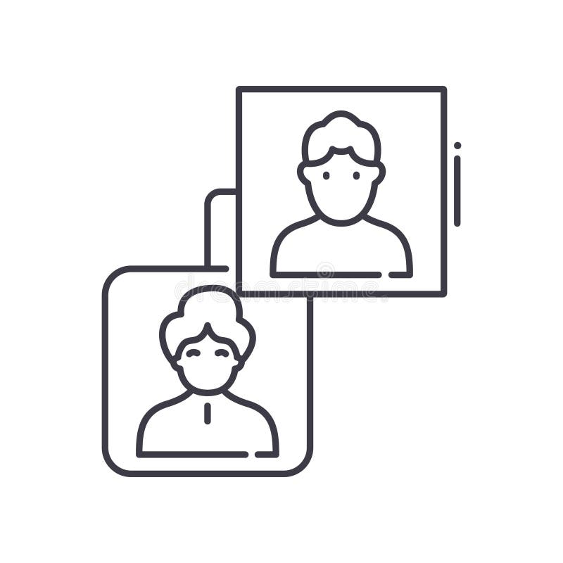 Matching Icon, Black Vector Sign with Editable Strokes, Concept ...