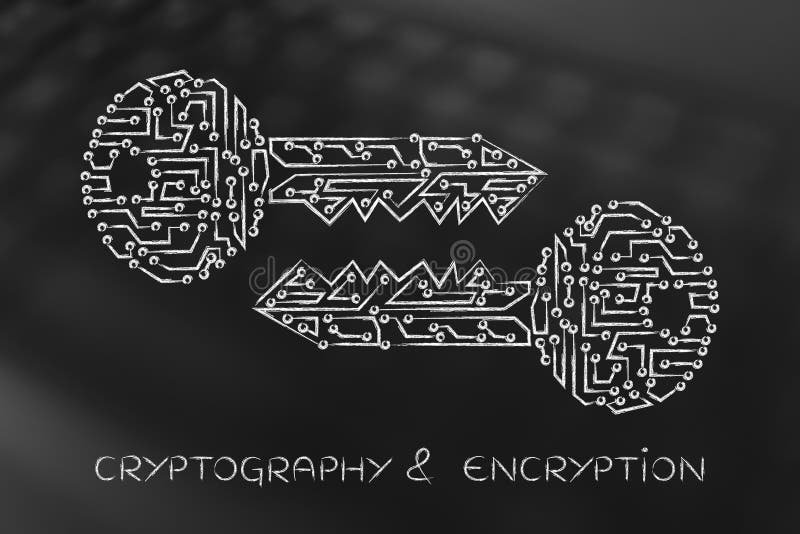 Matching Keys Made of Circuits & Led Lights, Encryption & Cryptography Stock Image - Image of ...