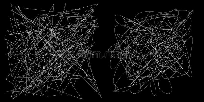 Matching Pair of Edgy, Geometric, Angular and Rounded, Squiggly ...