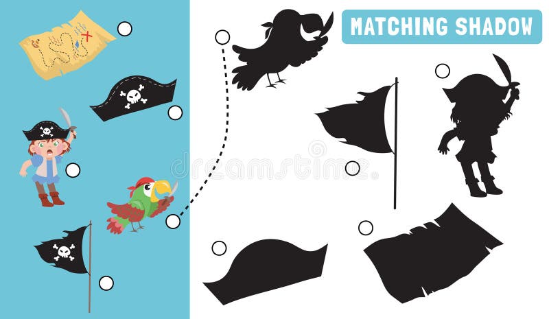 Find the Correct Shadow. Matching Shadow Game for Children Stock Vector ...