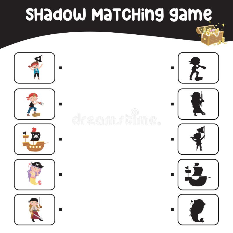 Matching Shadow Game for Children Stock Vector - Illustration of ...