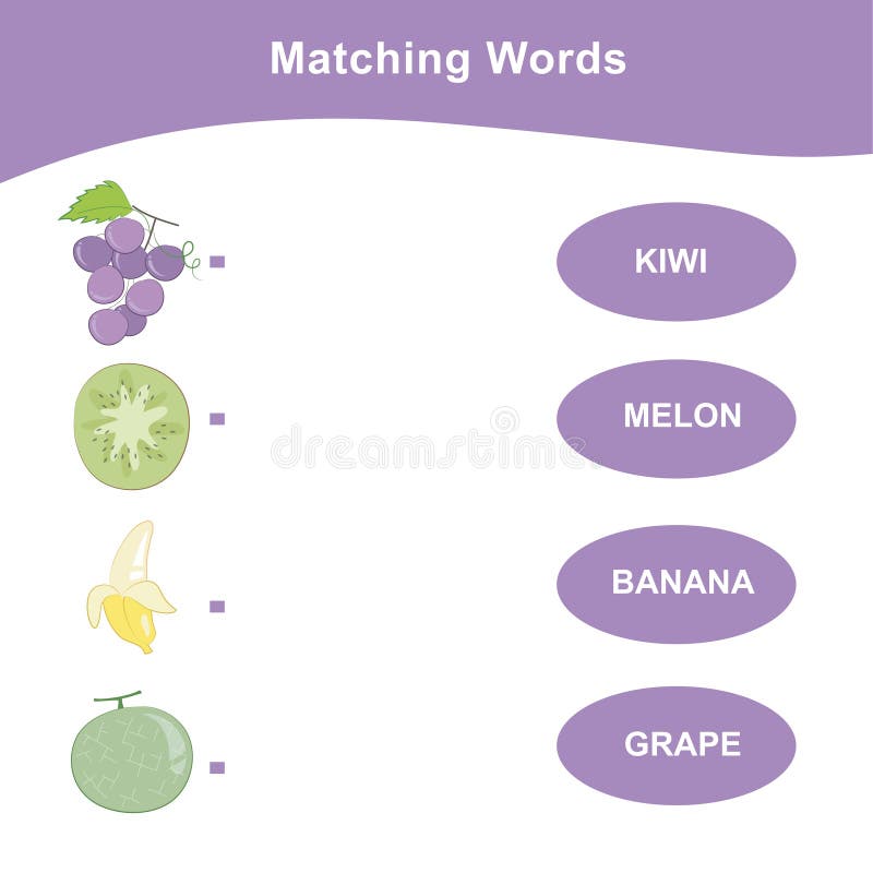 Matching Words Game Animalsâ€™ Edition. Matching Words Game for Kids ...