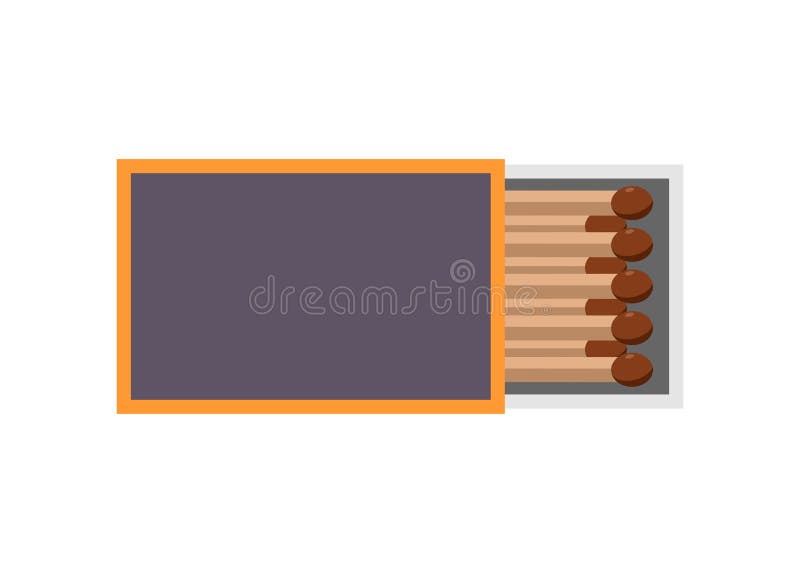 Matchstick Box. Simple Flat Illustration. Stock Vector - Illustration ...