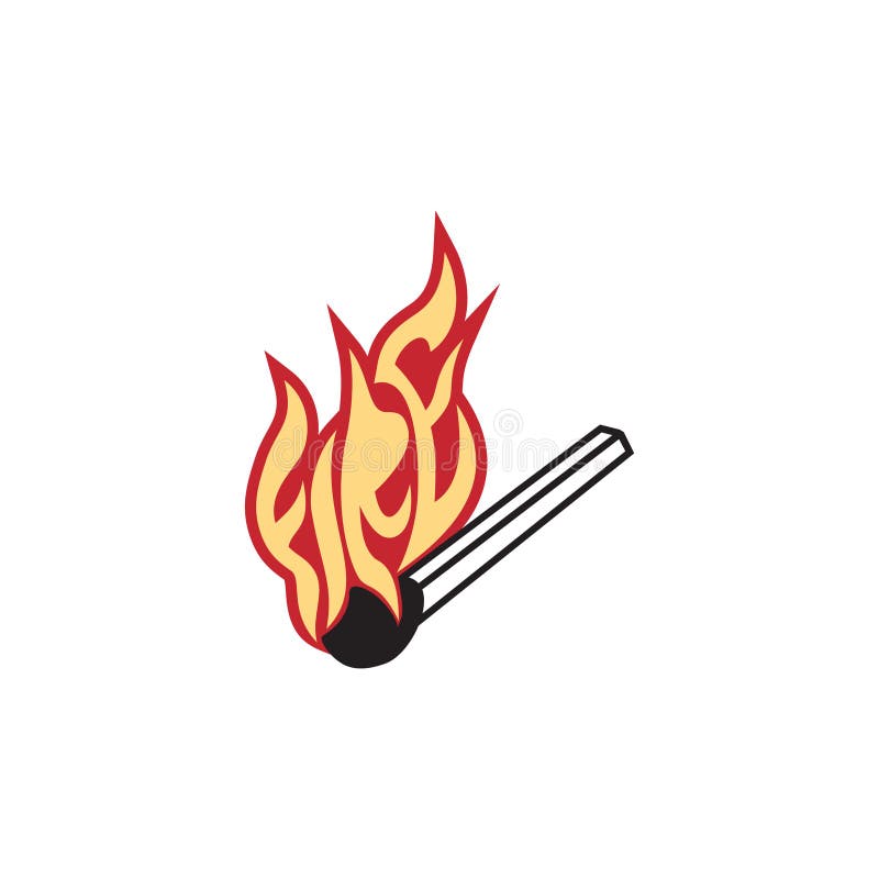 Matchstick with Fire. Vector Illustration Decorative Design Stock ...