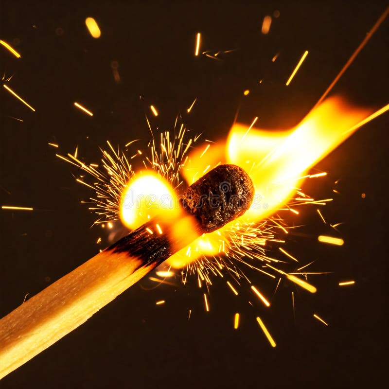 Matchstick Igniting stock illustration. Illustration of glow - 374849958