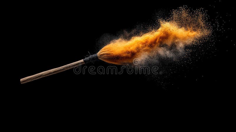 A Matchstick Igniting with an Explosion of Orange Powder Black ...