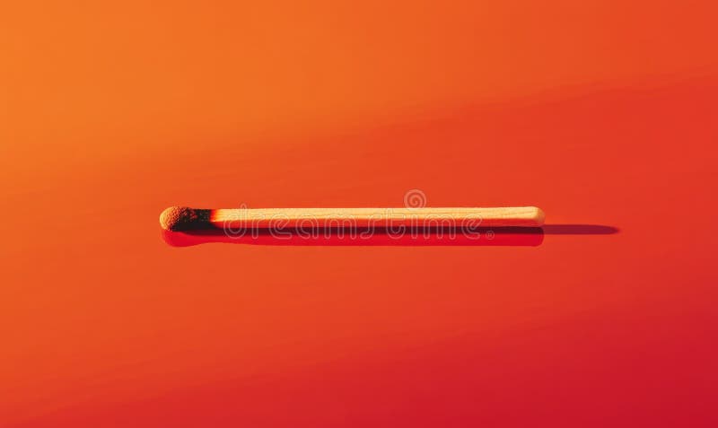 A Matchstick is Laying on a Red Surface Stock Image - Image of wood ...