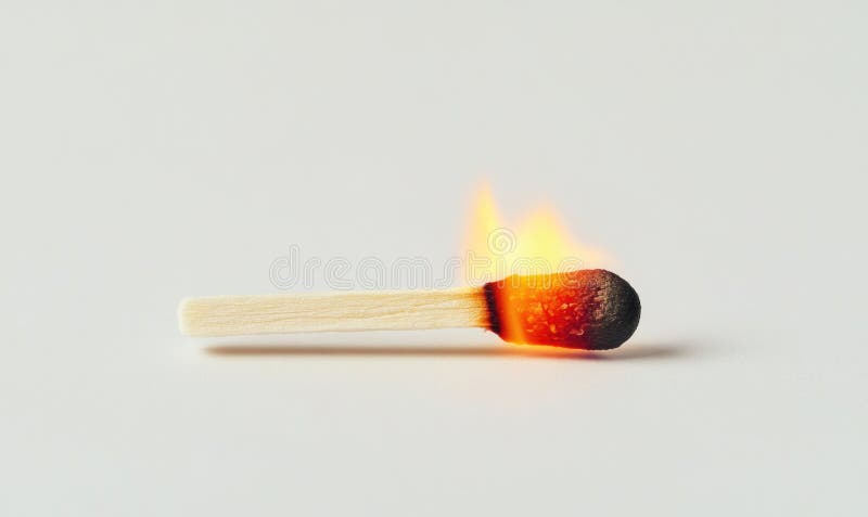 A Matchstick is Lit on Fire Stock Photo - Image of blue, flame: 369749696