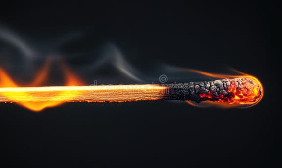 A Matchstick is Lit and the Flame is Burning Stock Photo - Image of ...