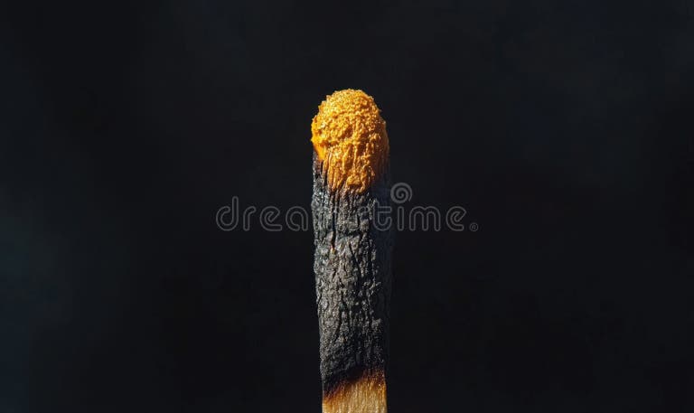 A Matchstick is Lit and the Tip is Glowing Stock Image - Image of ...