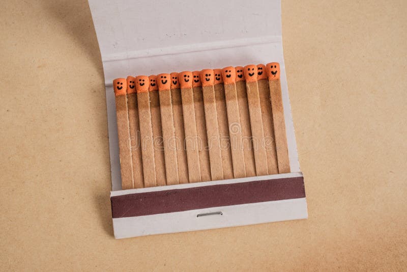 Matchsticks with Faces Painted on the Heads Stock Image - Image of ...