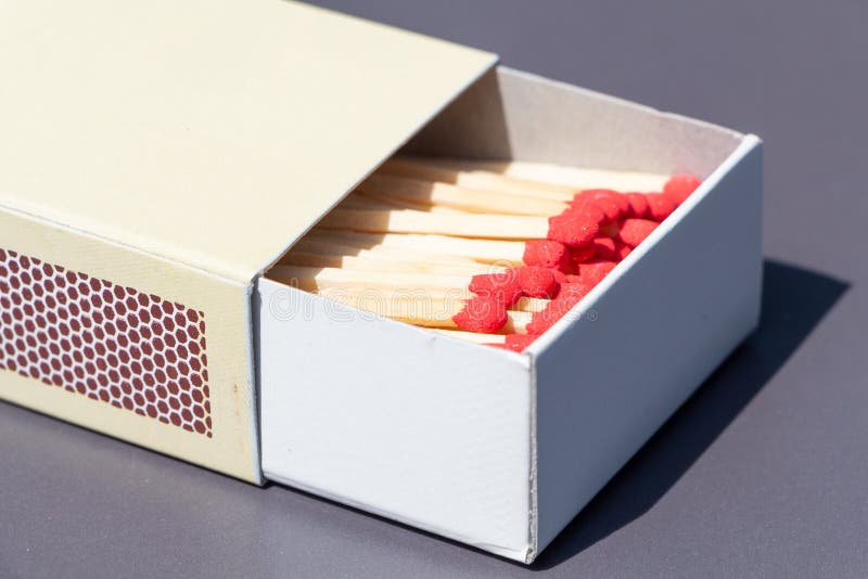 Matchsticks in a matchbox stock image. Image of flammable - 173942975