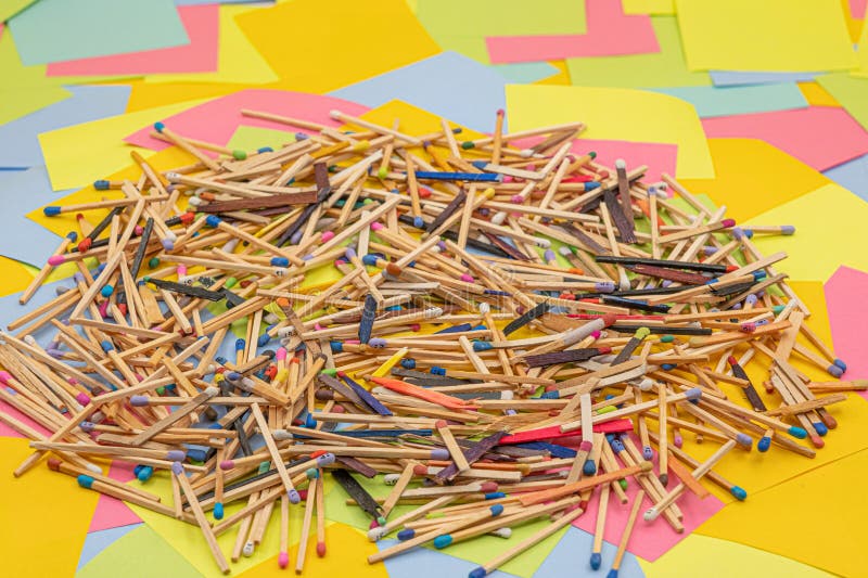 Matchsticks of Various Shapes and Colors Stock Photo - Image of ...